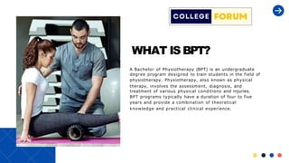 Why bachelors of physiotherapy is best career option for students? | PPT