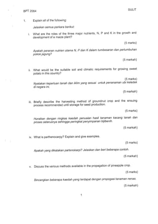 Bpt 2084 sem_1_2008-2009 | PDF