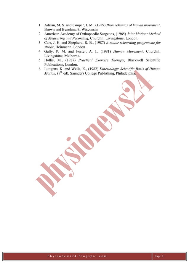 BPT course curriculum- University of Dhaka | PDF