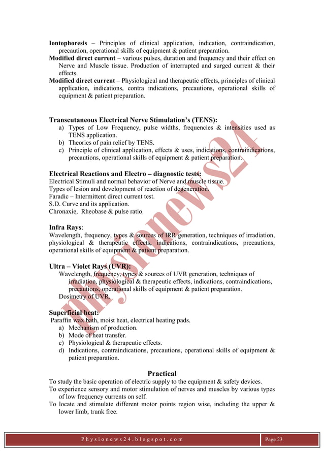 BPT course curriculum- University of Dhaka | PDF