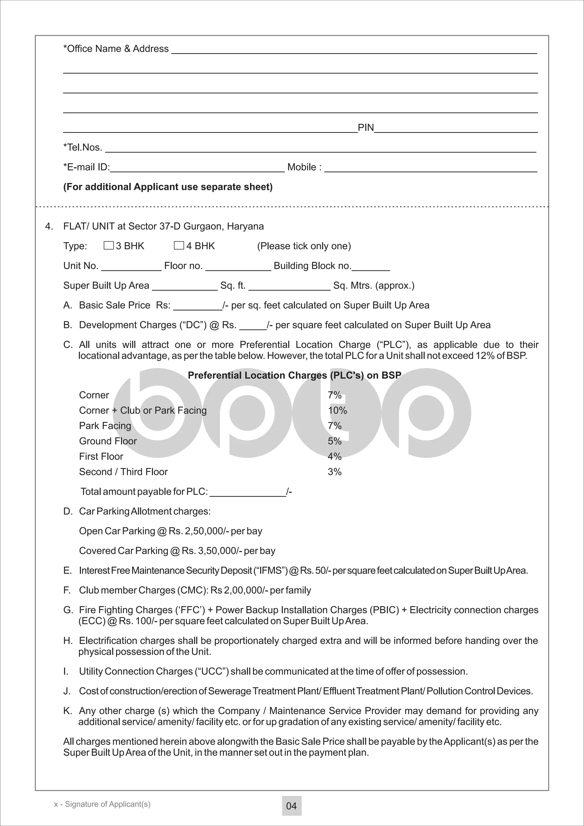 Bptp new-launch-sec-37d-gurgaon new-project_application_form_37-d ...