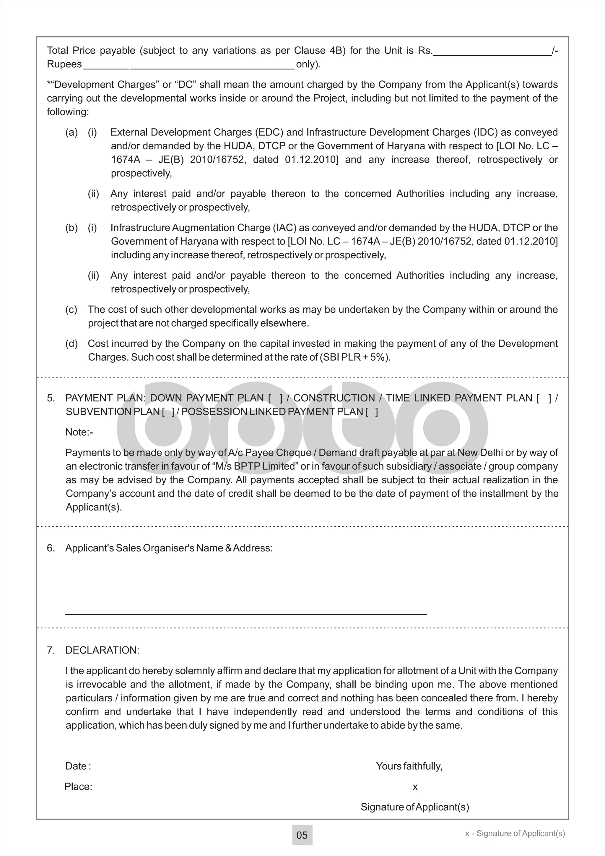 Bptp new-launch-sec-37d-gurgaon new-project_application_form_37-d ...