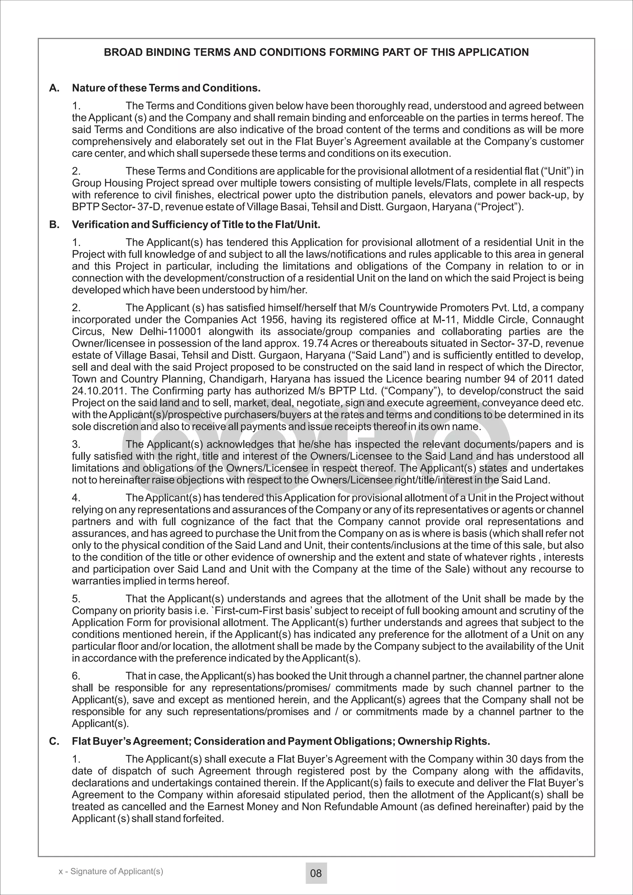 Bptp new-launch-sec-37d-gurgaon new-project_application_form_37-d ...