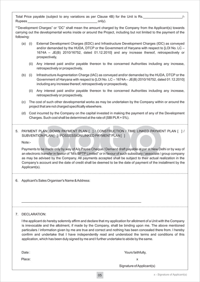 Bptp new-launch-sec-37d-gurgaon new-project_application_form_37-d ...