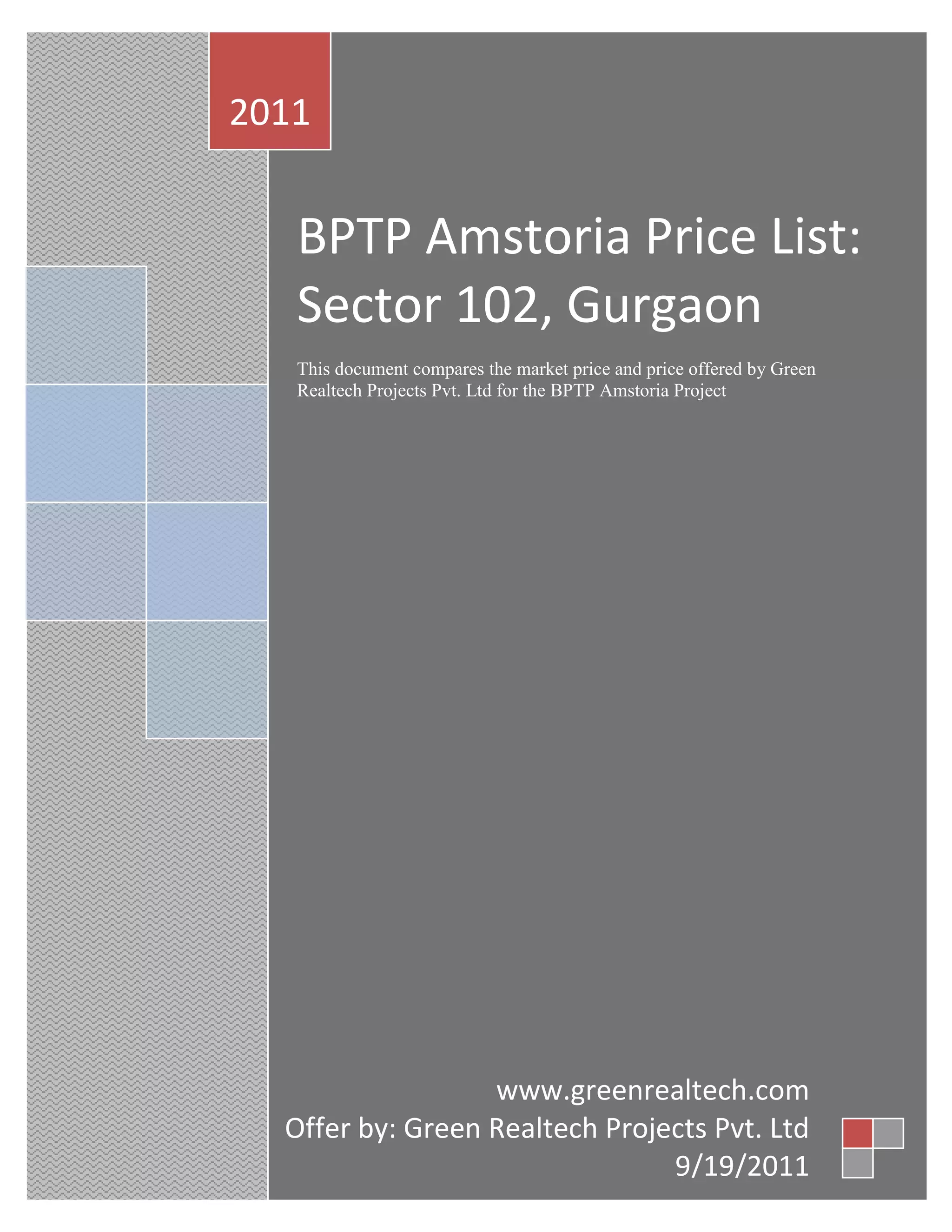 Bptp amstoria price list | PDF