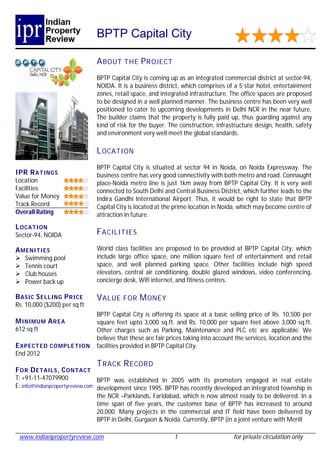 Bptp capital city_research_report | PDF