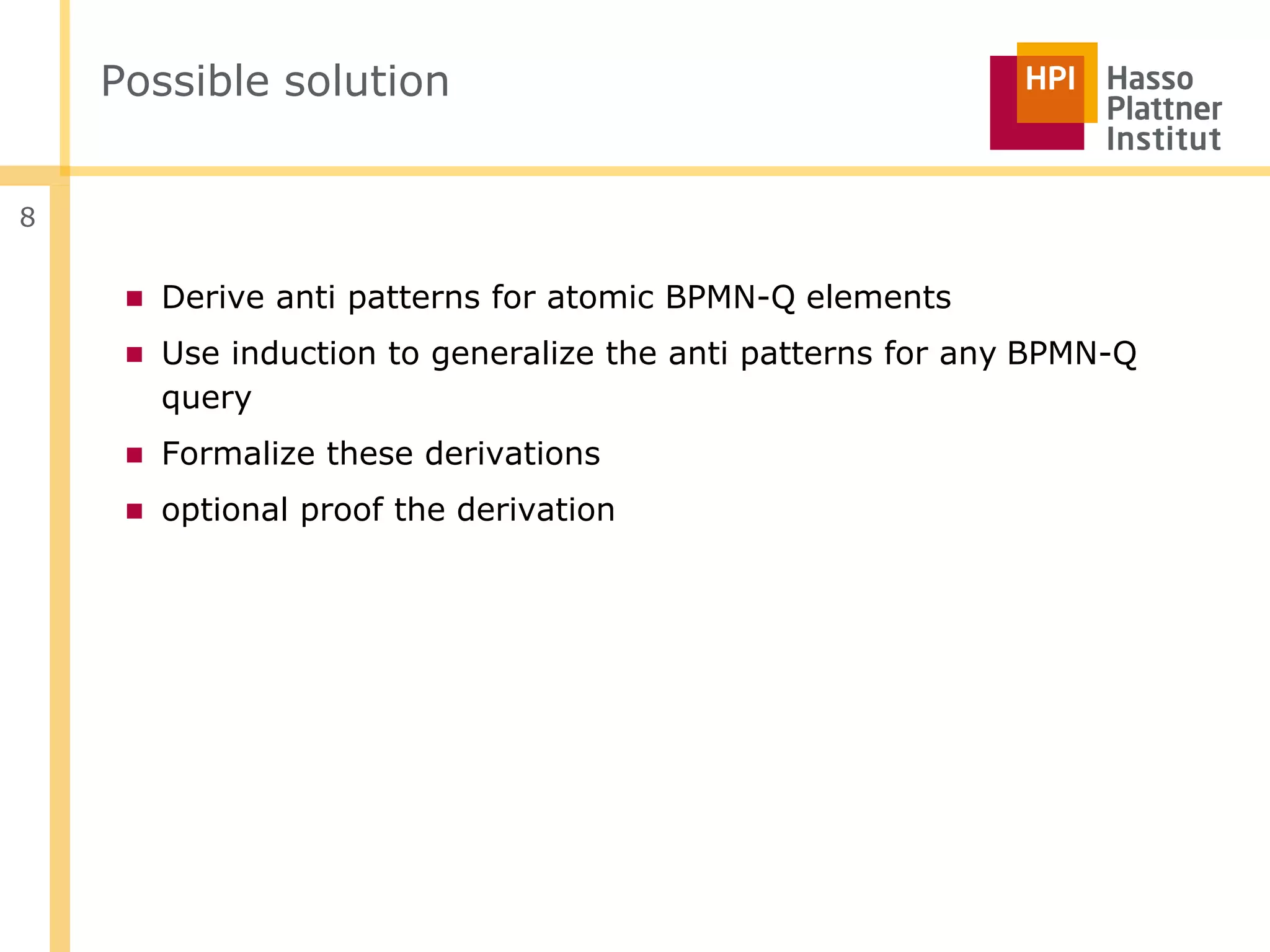Using BPMN-Q to show violation of execution ordering compliance rules | PPT