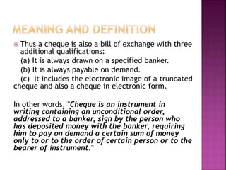 cheques presentation | PPTX