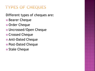 cheques presentation | PPTX