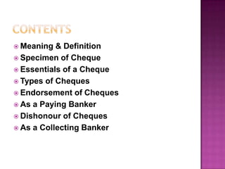 Bpt seminar - cheques | PPT