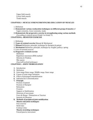 physiotherapy syllabus new for (MGR UNIVERSITY) | PDF