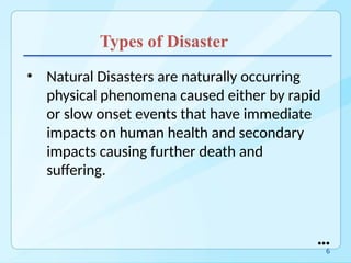 DISASTER, TYPES AND ITS MANAGEMENT (BPUDM) | PPTX