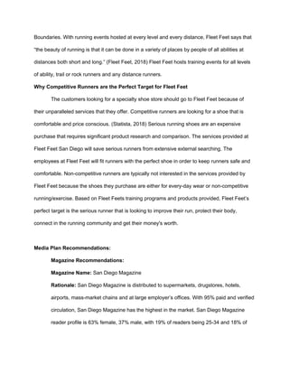 Media Plan for Fleet Feet San Diego | PDF