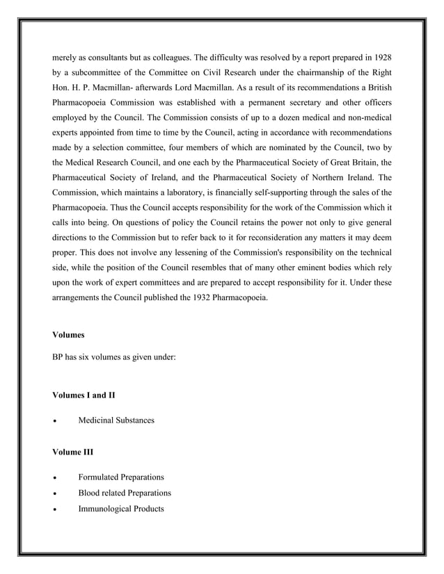 BP & USP History, Editions, Volumes & Appendices by Dr. Ashfaq | PDF ...