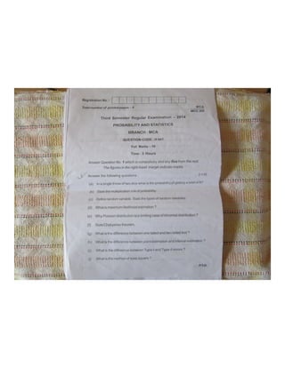 BPUT MCA Third Sem Question 2014 | PDF