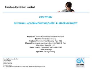 Aluminium Wall Cladding Case Study for BP Valhall Accommodation/Hotel Platform Project | PPTX