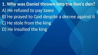 Bible Quiz on the Book of Daniel and Acts | PPTX
