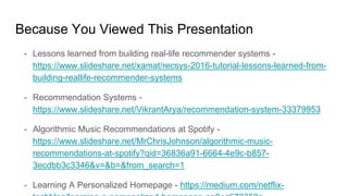 Lessons learned from building (and failing) recommender systems | PPT
