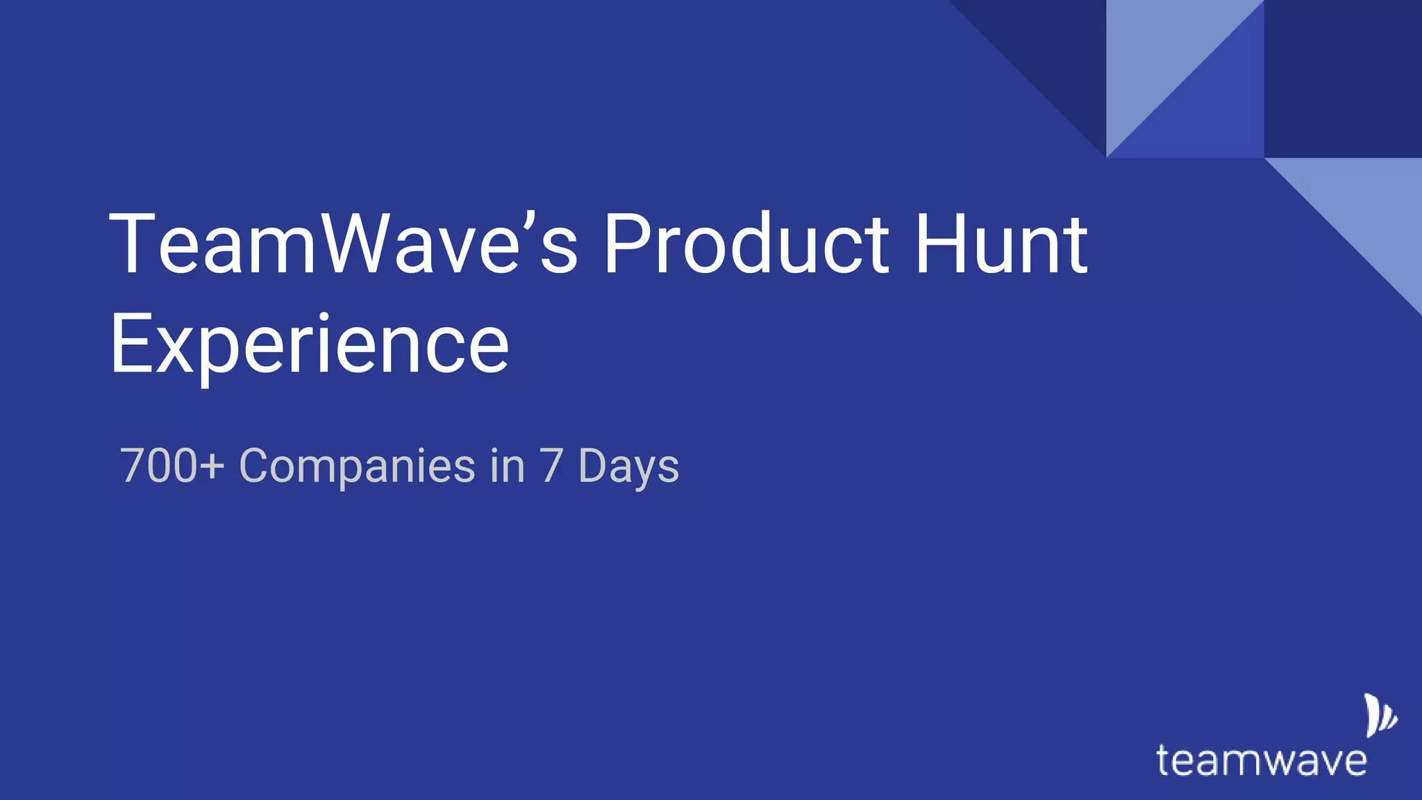 TeamWave's Product Hunt case study | PPT