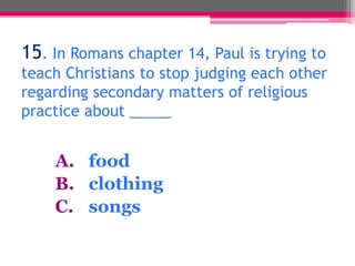 Bible Quiz: Isaiah 7-9 & Romans 13 to 16.pptx