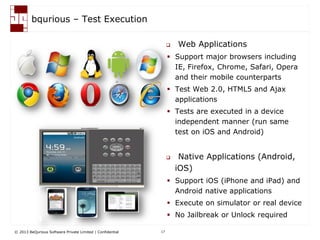 bqurious Test Automation & Management Suite | PPT