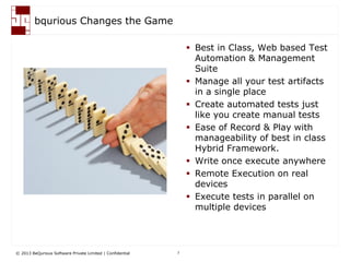 bqurious Test Automation & Management Suite | PPT