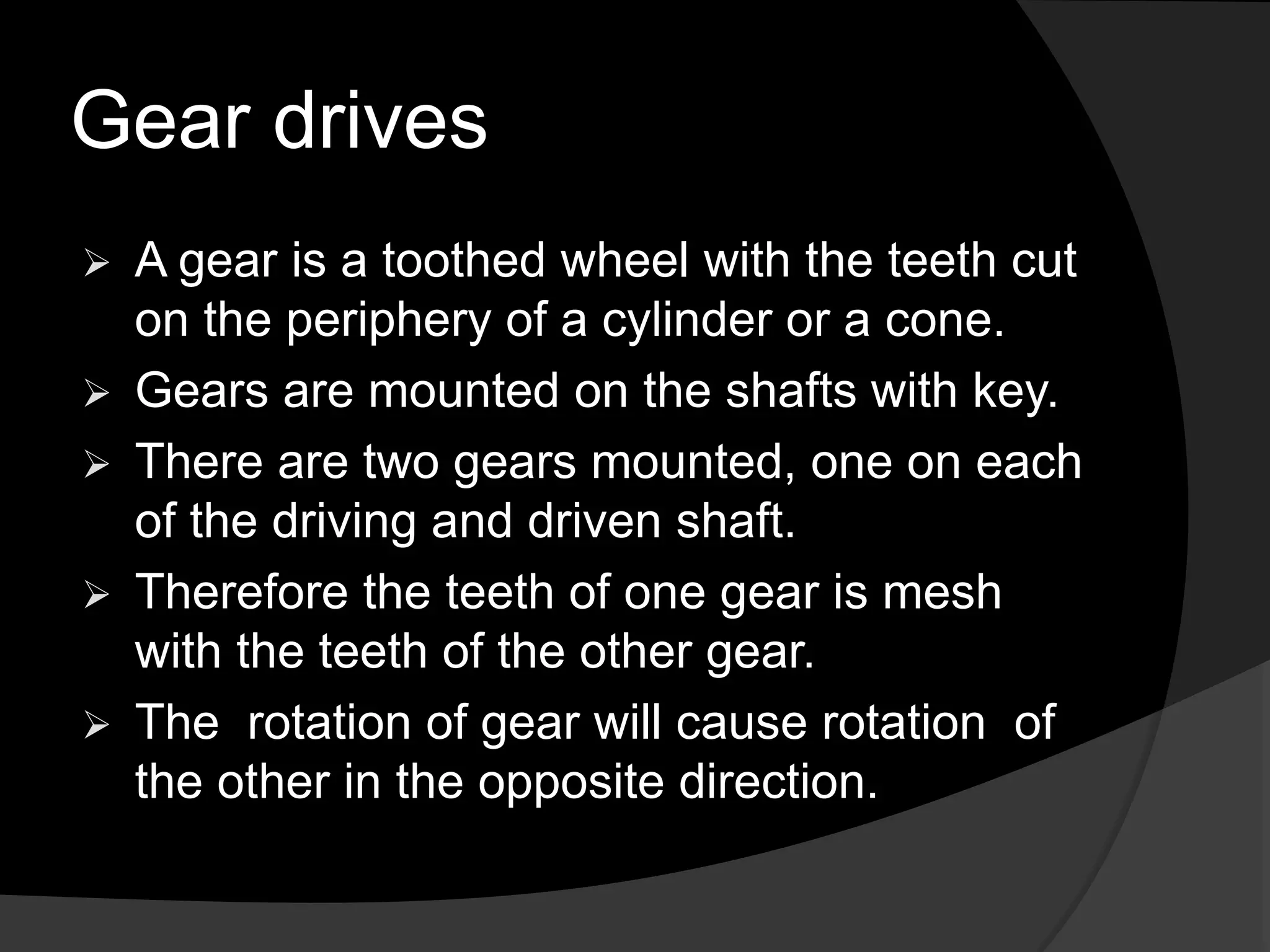 Types of gear drives | PPTX
