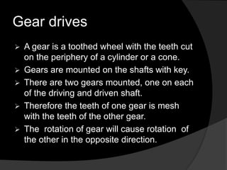 Types of gear drives | PPTX