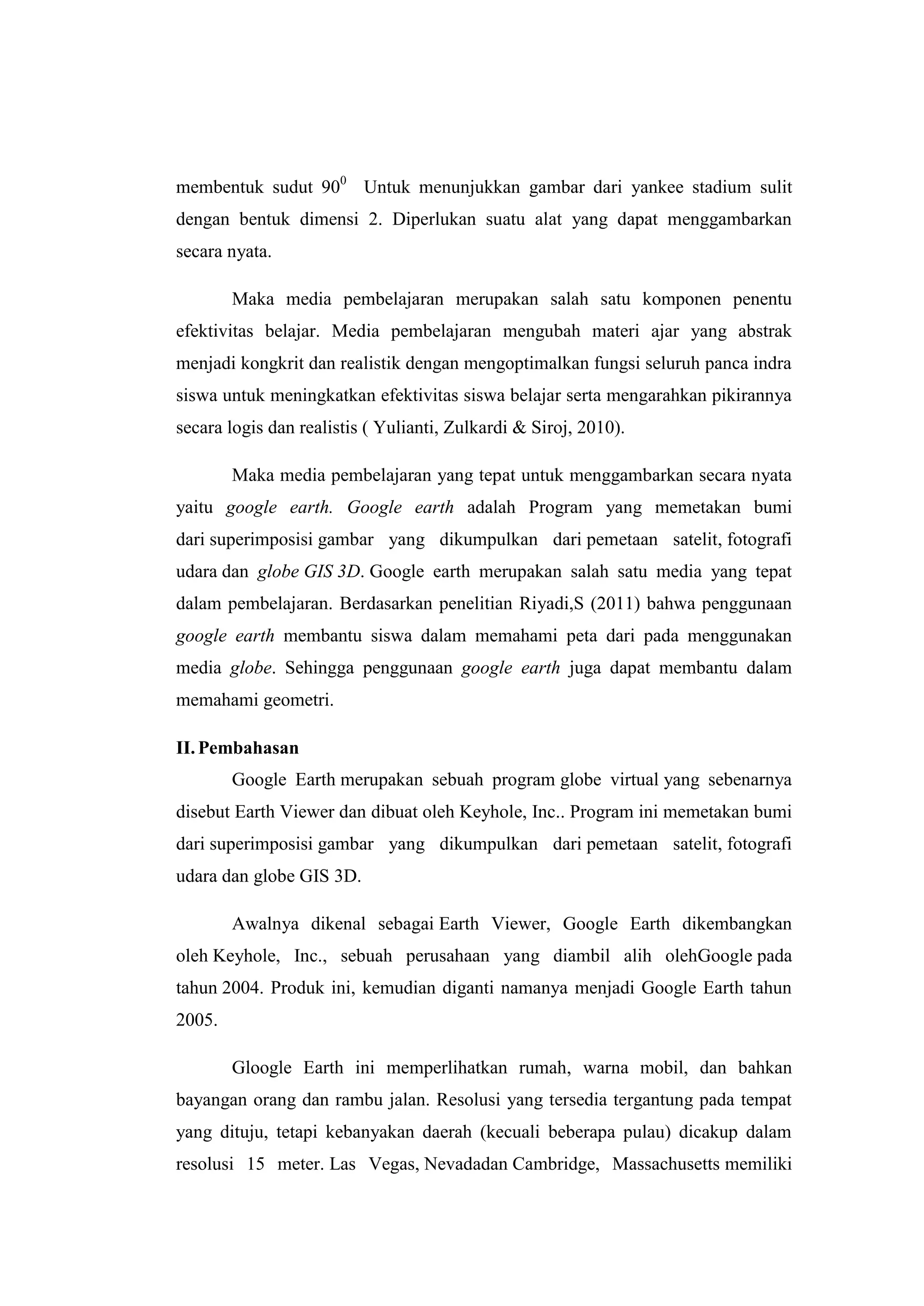 Pembelajaran Teorema Pythagoras menggunakan Google Earth | PDF