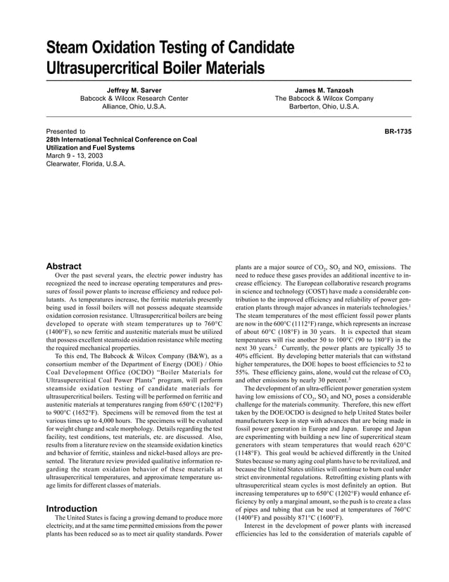 Ultra super critical power plant materials | PDF
