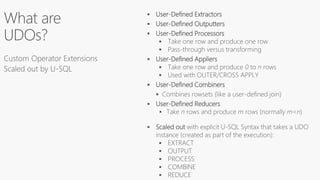 Killer Scenarios with Data Lake in Azure with U-SQL | PPTX