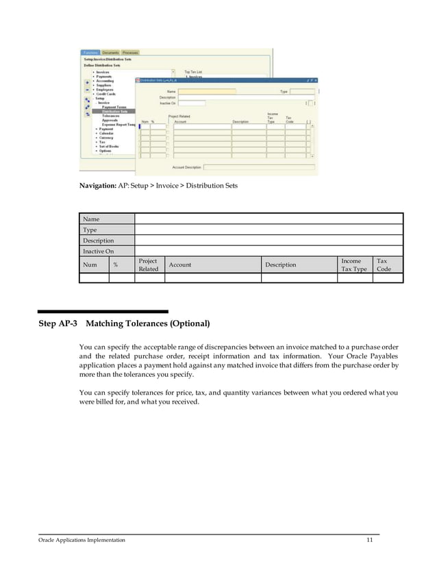 BR100 Oracle AP Setup | DOCX | Computer Software and Applications | Computing
