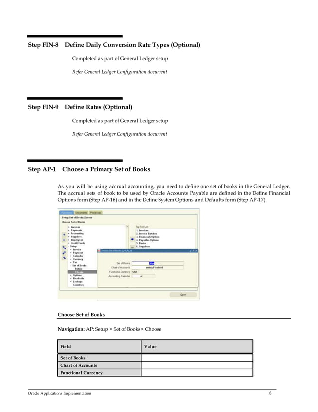 BR100 Oracle AP Setup | DOCX | Computer Software and Applications | Computing
