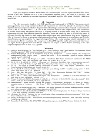 Performance and Analysis of Video Compression Using Block Based Singular Value Decomposition ...