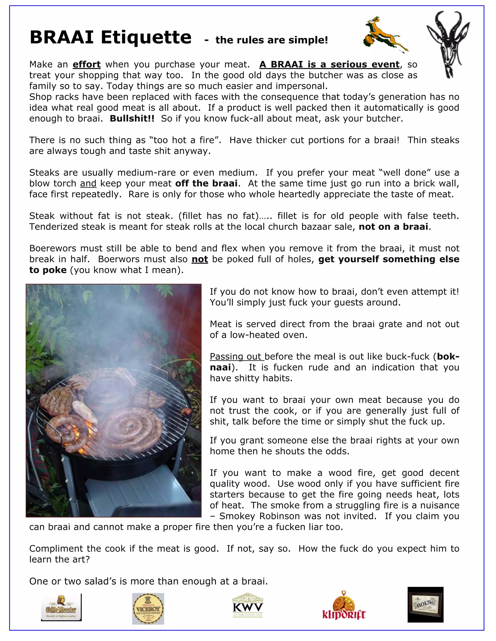 Braai etiquette - The rules are simple! | PDF