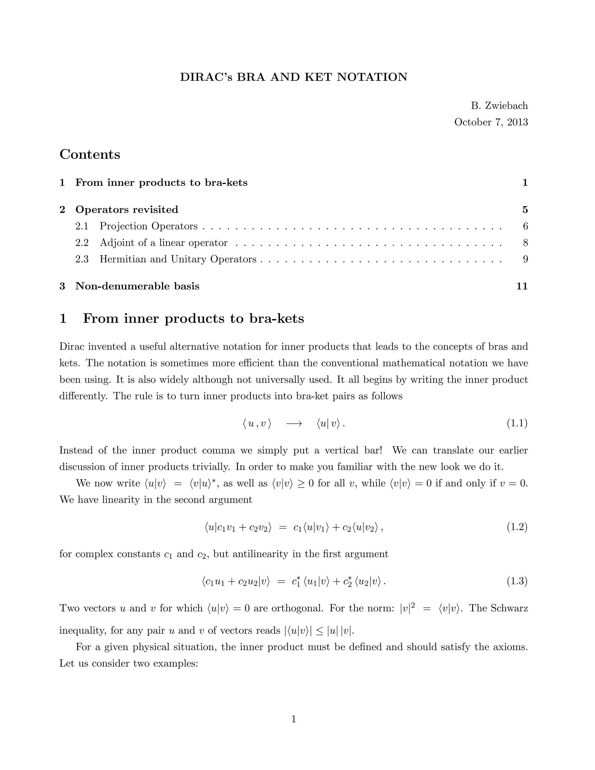 Bra and ket notations | PDF