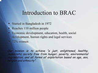 B R A C Bangladesh Presentation | PDF