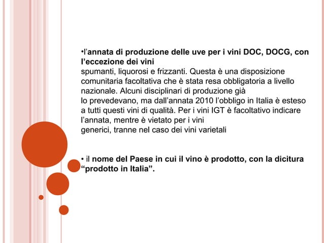 L'etichettatura del vino | PPT | Alcoholic Beverages | Food & Drink