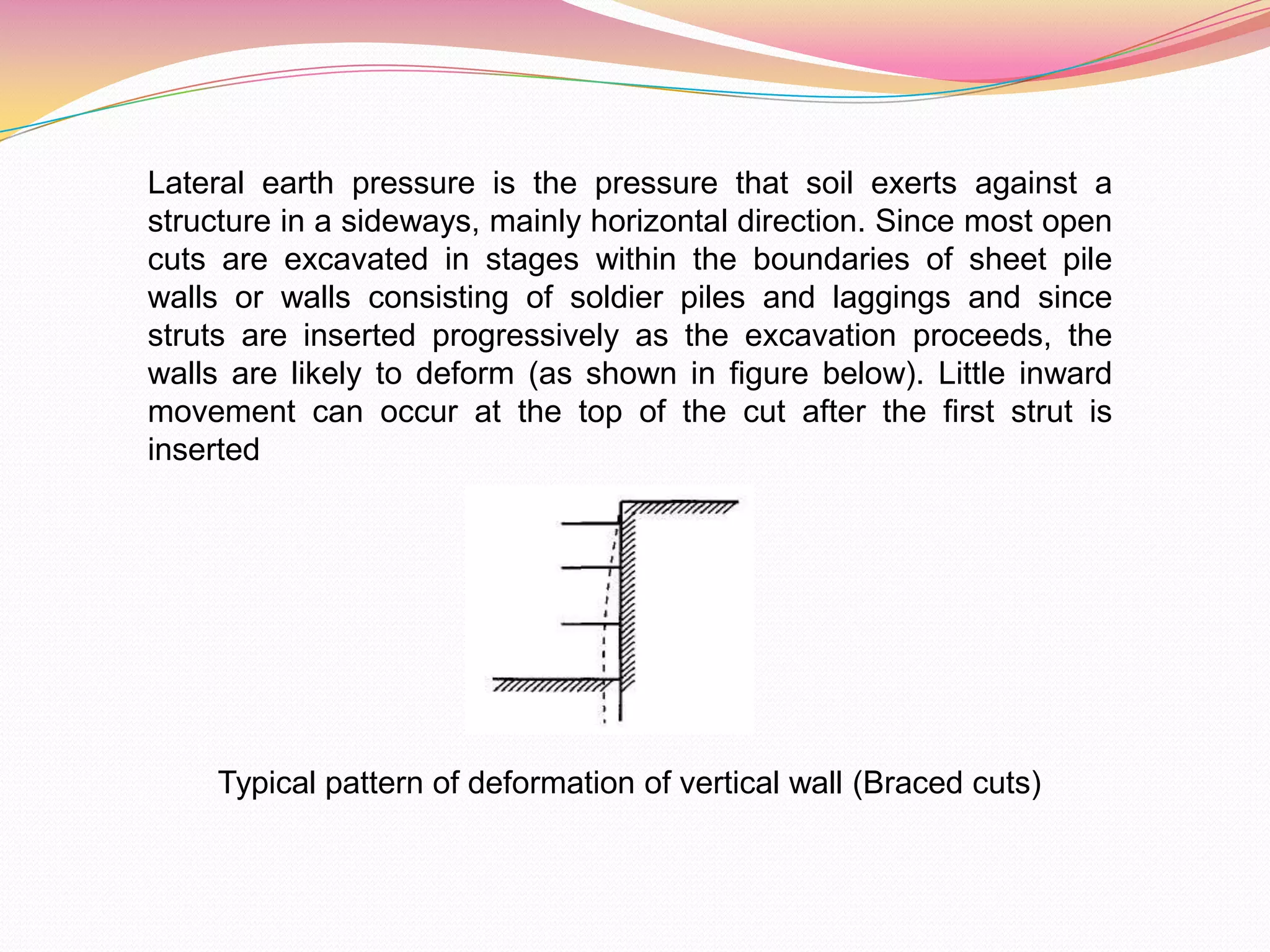 Braced cut in deep excavation | PPTX