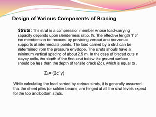 Braced cut in deep excavation | PPTX