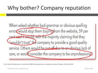 Clear, Concise, Consistent: Reducing User Confusion | PPT