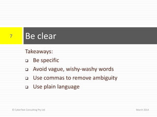 Clear, Concise, Consistent: Reducing User Confusion | PPT