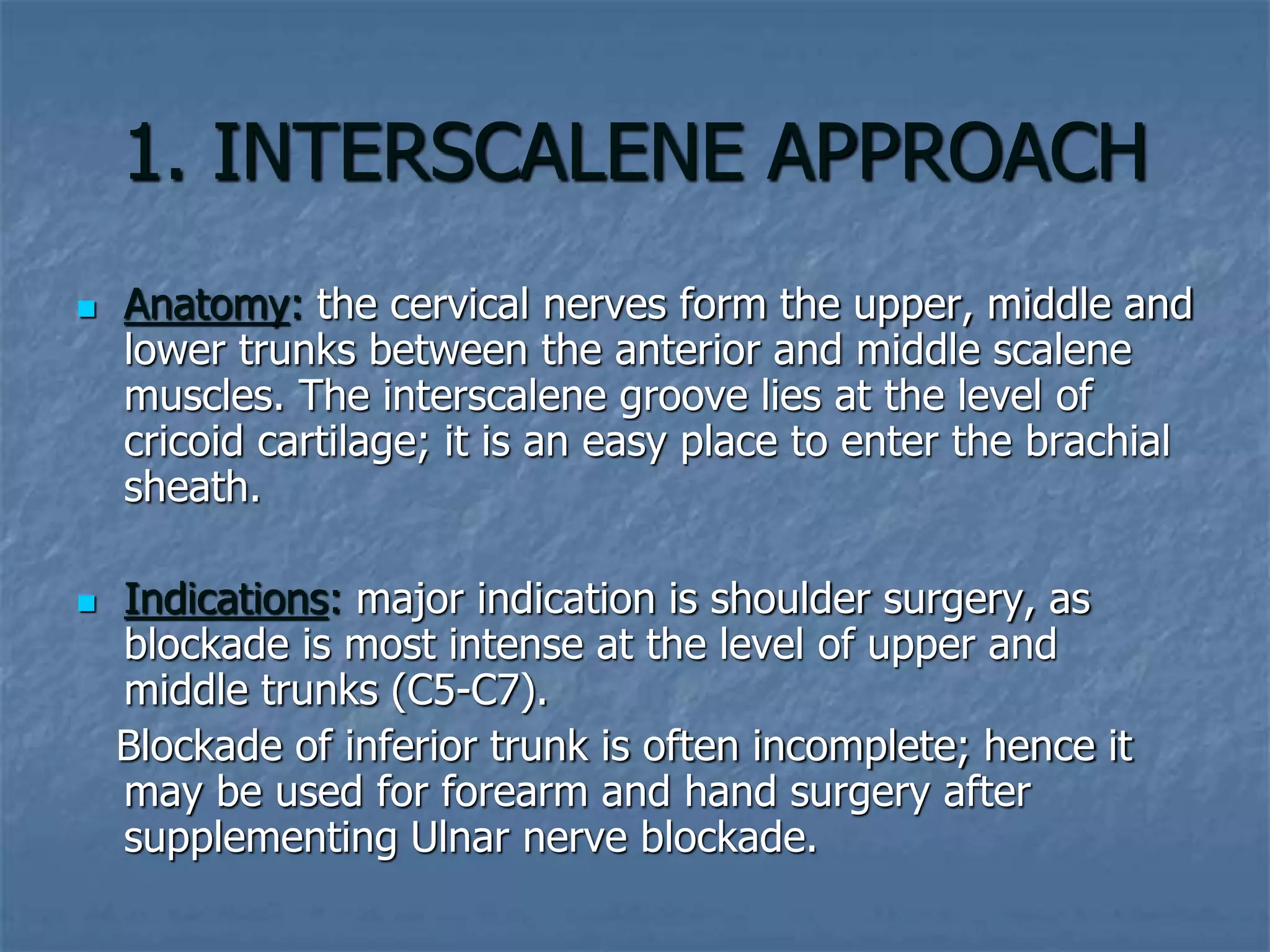 Brachial plexus anatomy and block | PPT