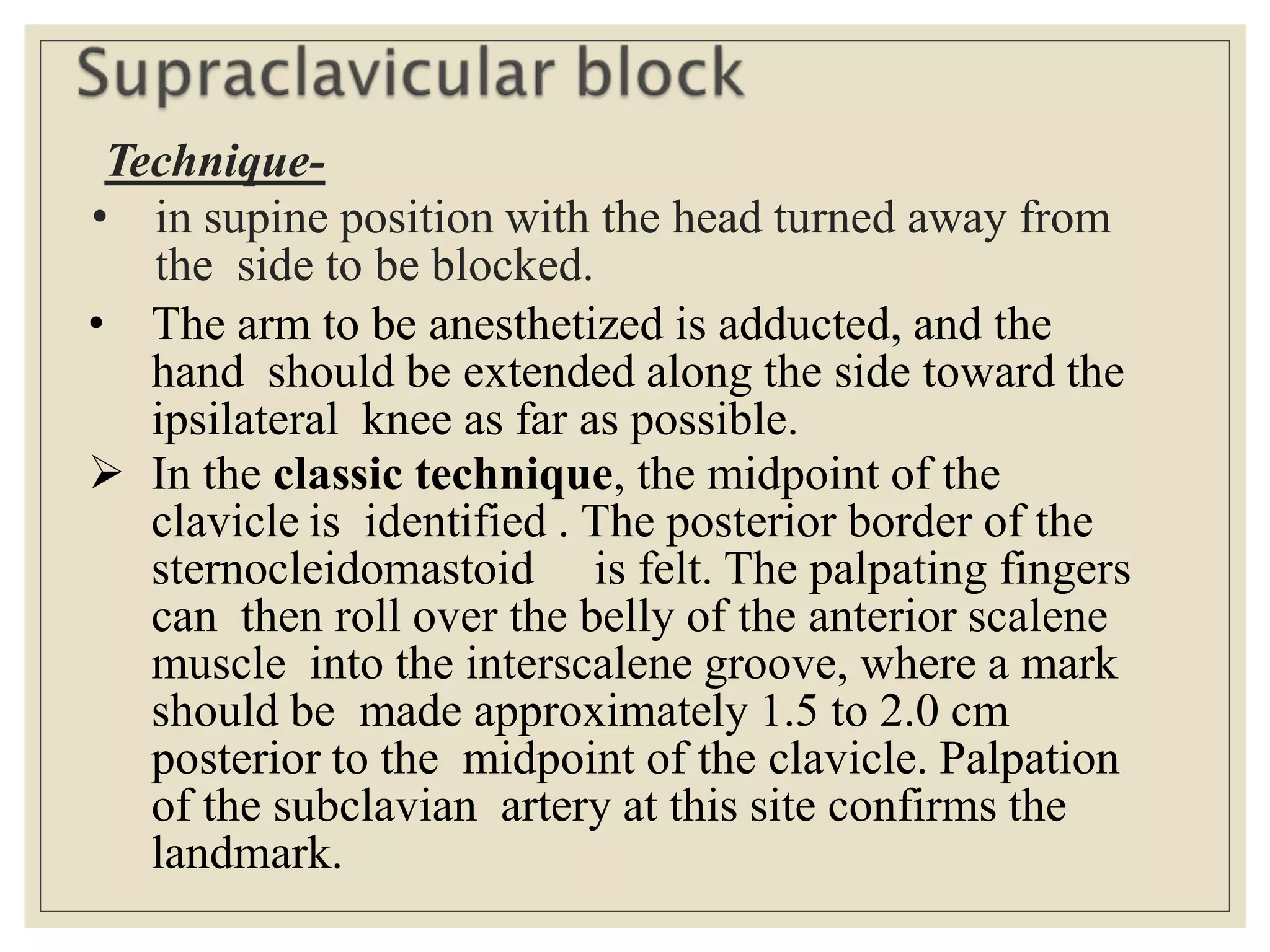 Brachial plexus block | PPT