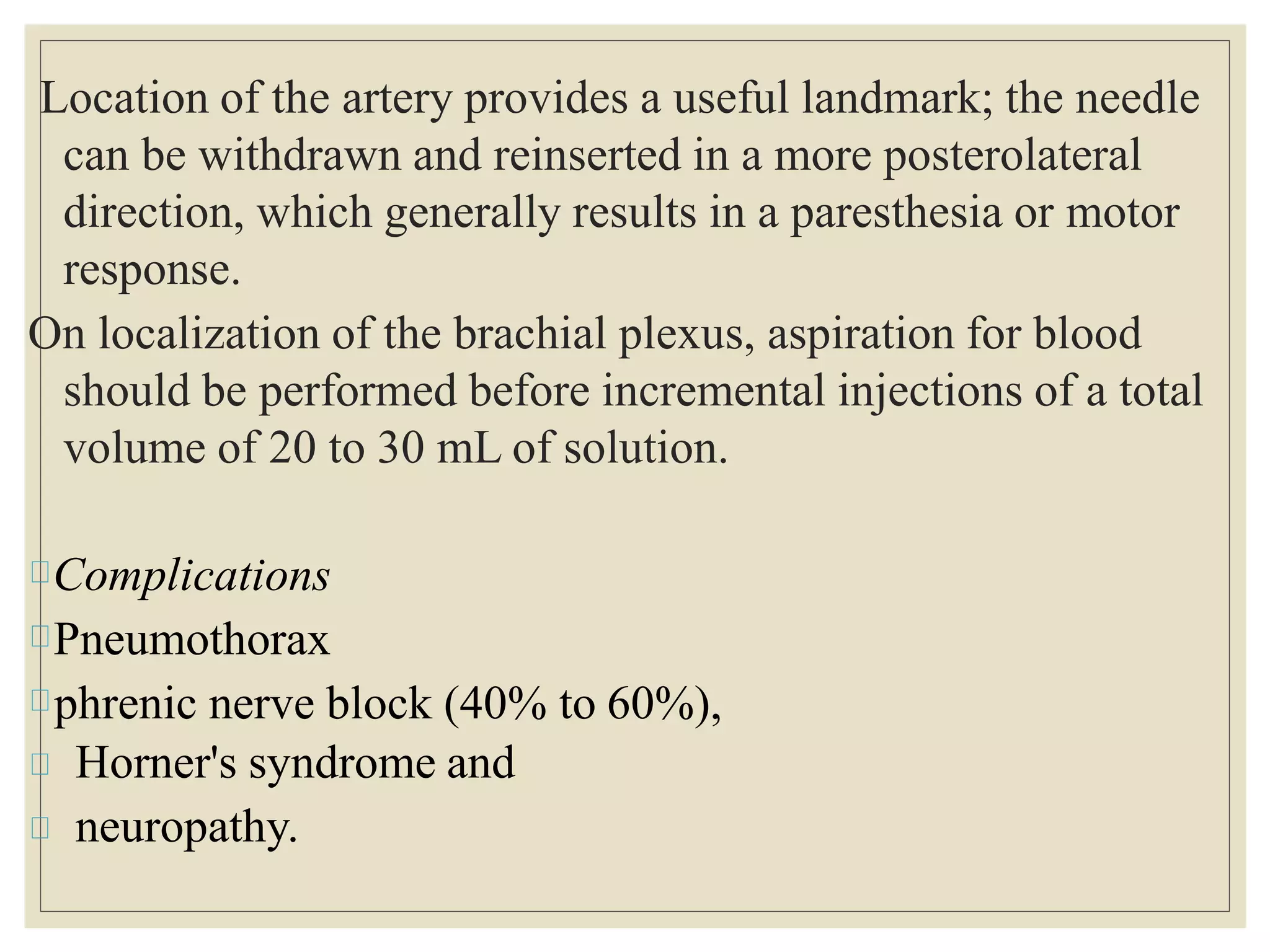 Brachial plexus block | PPT