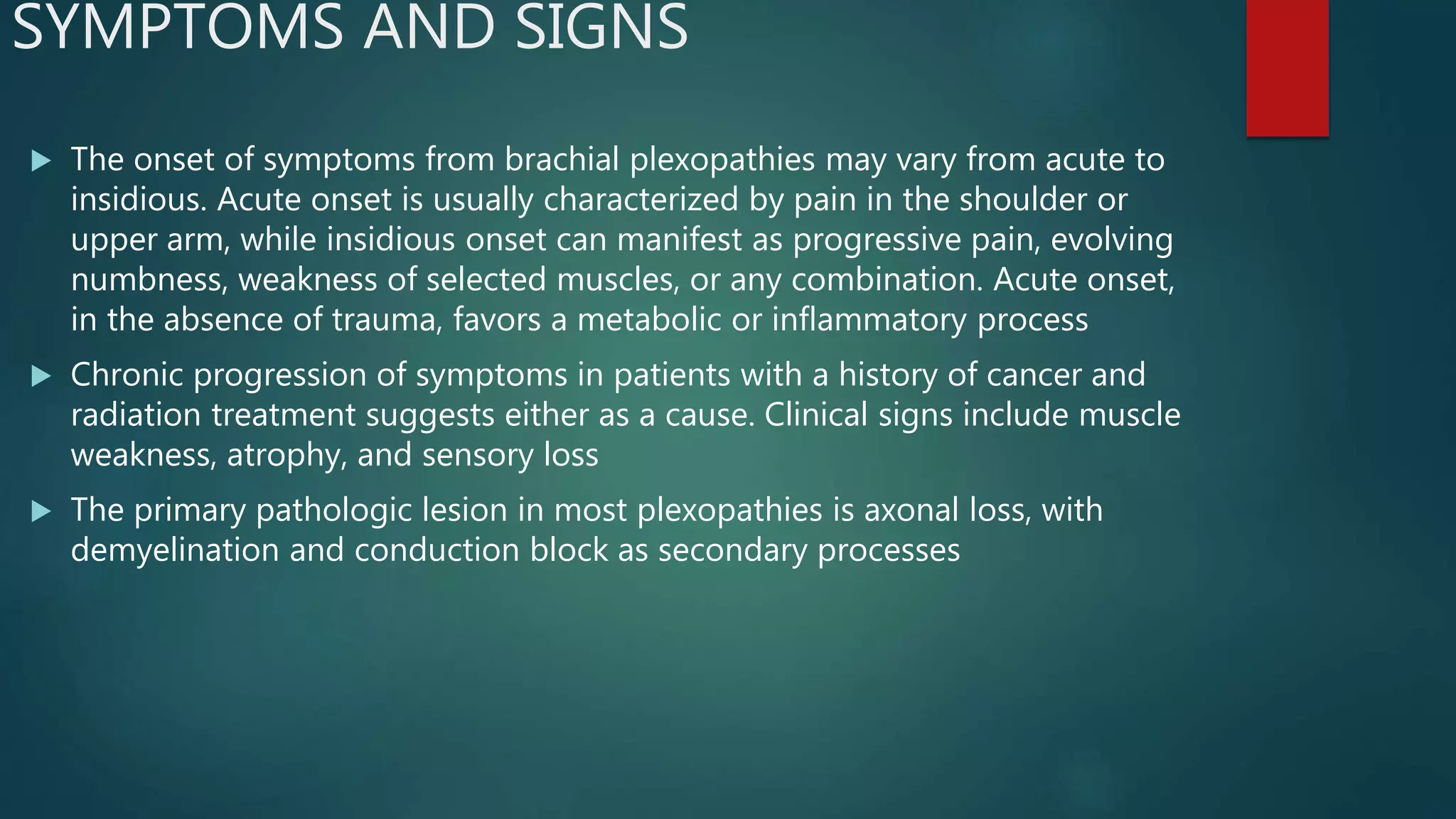 Brachial plexus injury and Thoracic outlet syndromes | PPTX