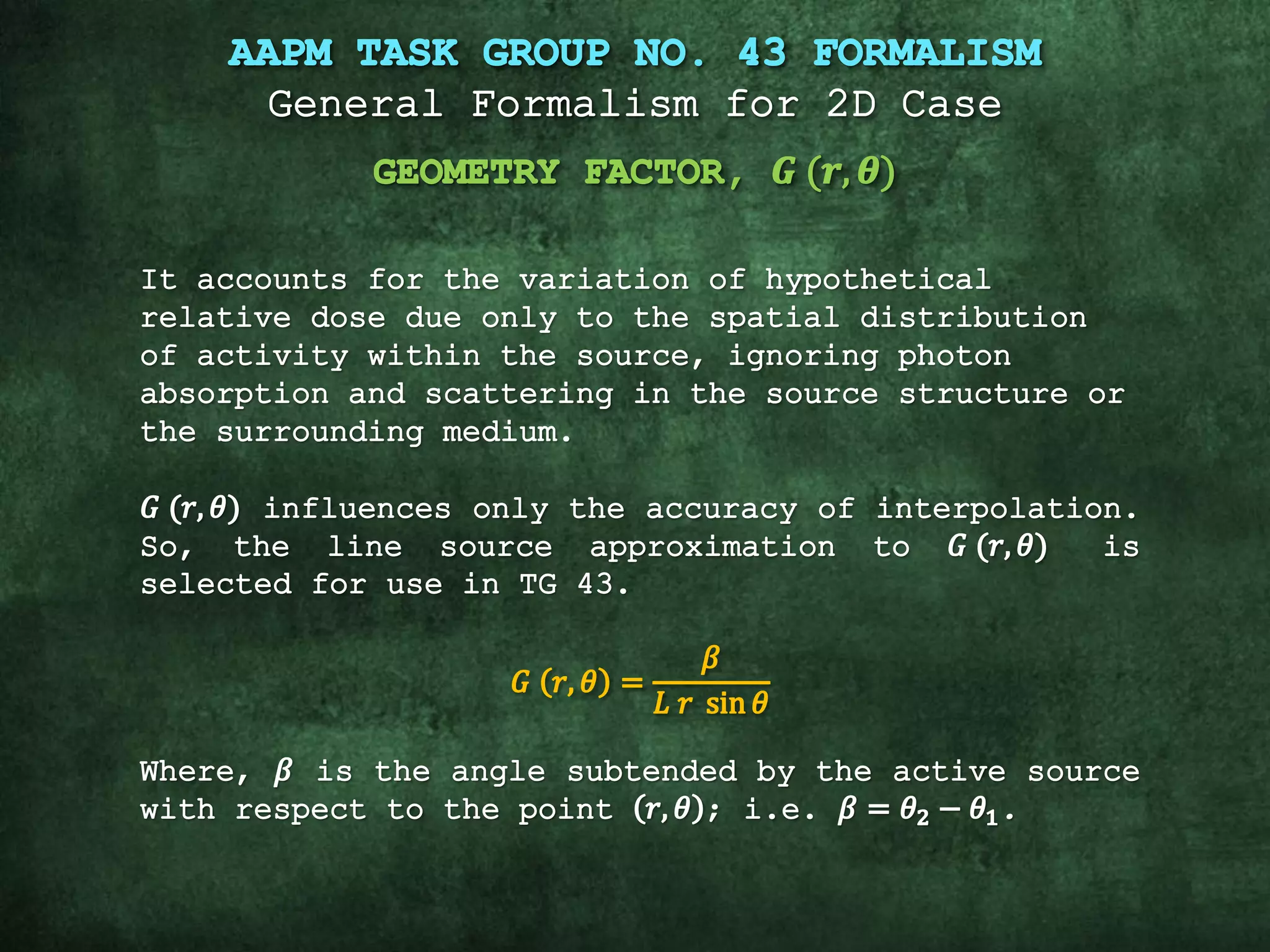 Brachytherapy Dose Calculation Formalism | PDF