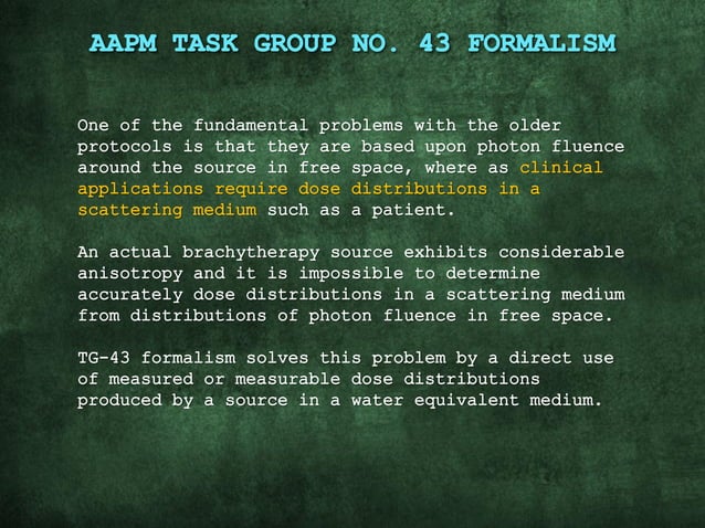 Brachytherapy Dose Calculation Formalism | PPT