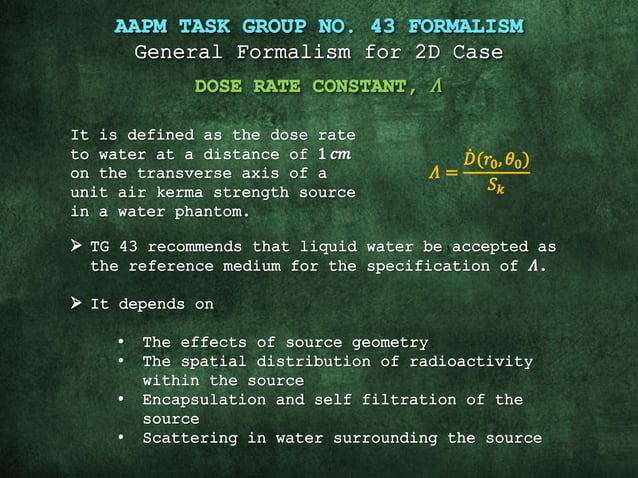 Brachytherapy Dose Calculation Formalism | PPT