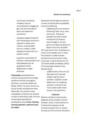 Bracken fern poisoning | PDF